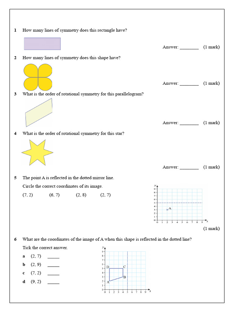 Symmetry and Tessellation Questions | PDF
