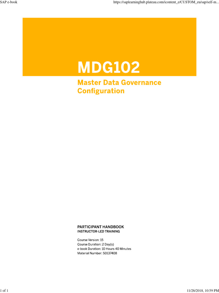 Certification Sap MDG 2 Book | PDF