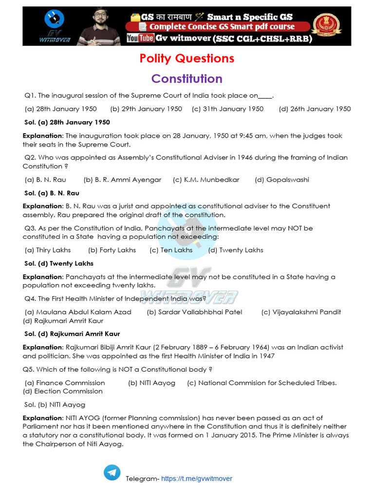 Polity Qus SSC | PDF | Justice | Crime & Violence