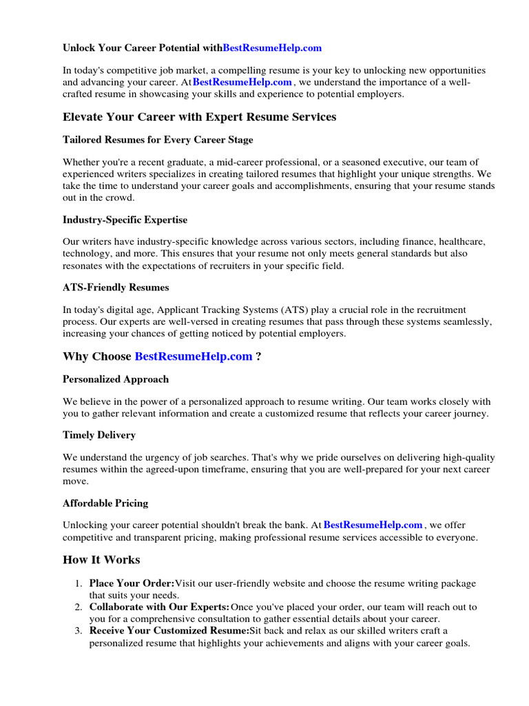 Help Writing A Resume | PDF | Résumé | Linked In