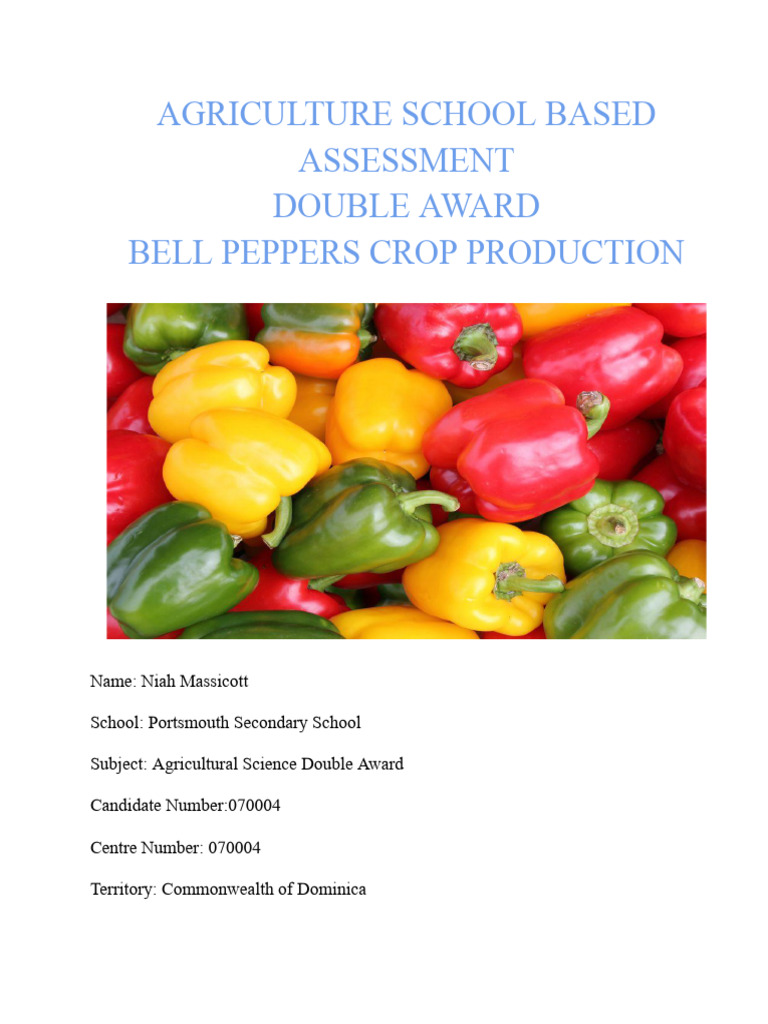 Agriculture SBA 2 PEPPERS | PDF | Botany | Agriculture