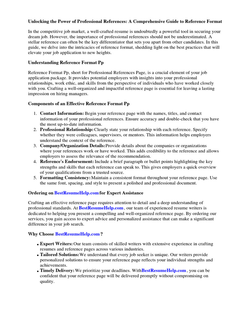 Reference Format PP | PDF | Apa Style | Citation