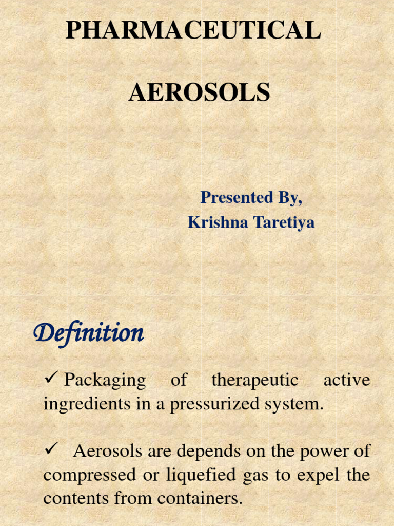 aerosols | PDF | Pharmaceutical Formulation | Propellant