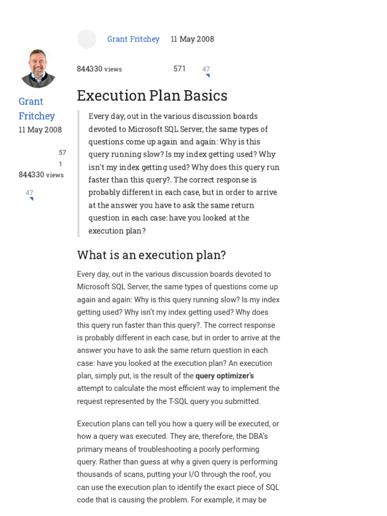 SQL Server Execution Plans Guide | PDF | Microsoft Sql Server | Database Index