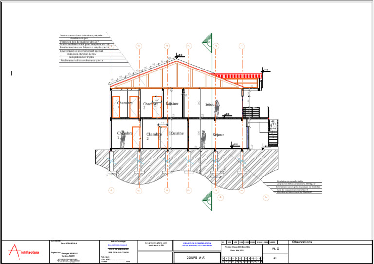 Coupe AA' | PDF | Ingénierie civile | Génie du bâtiment