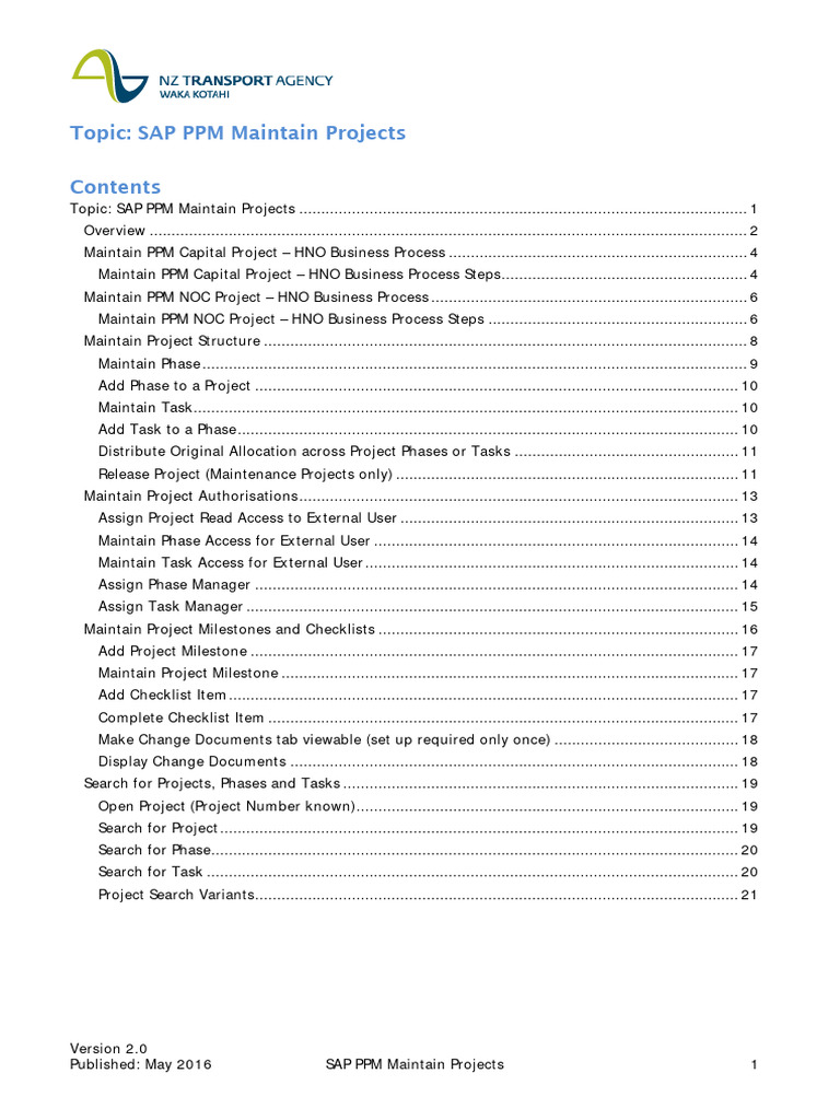 SAP PPM Maintain Projects Contents PDF | PDF | Project Management ...