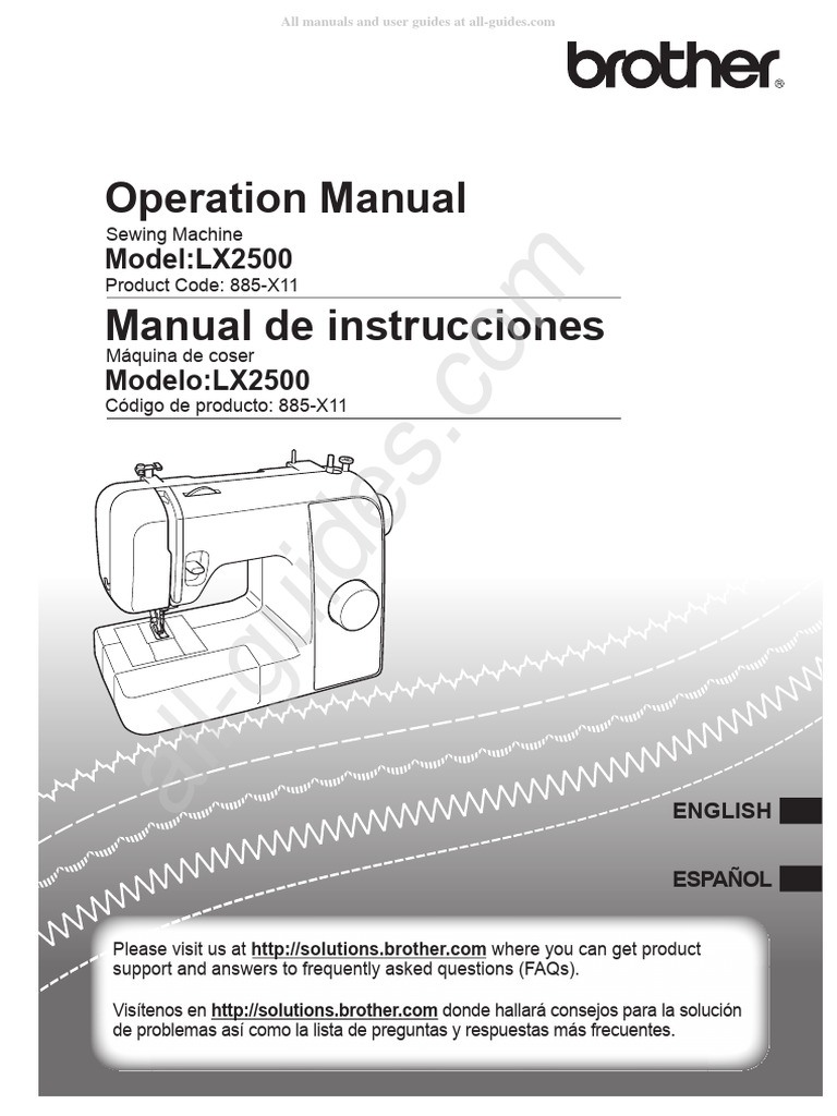 Brother LX2500 Sewing Machine Instruction Manual | PDF | Sewing | Ac ...
