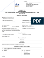 Form A - 3: Form of Application For Renewal of Arms Licensee | PDF ...