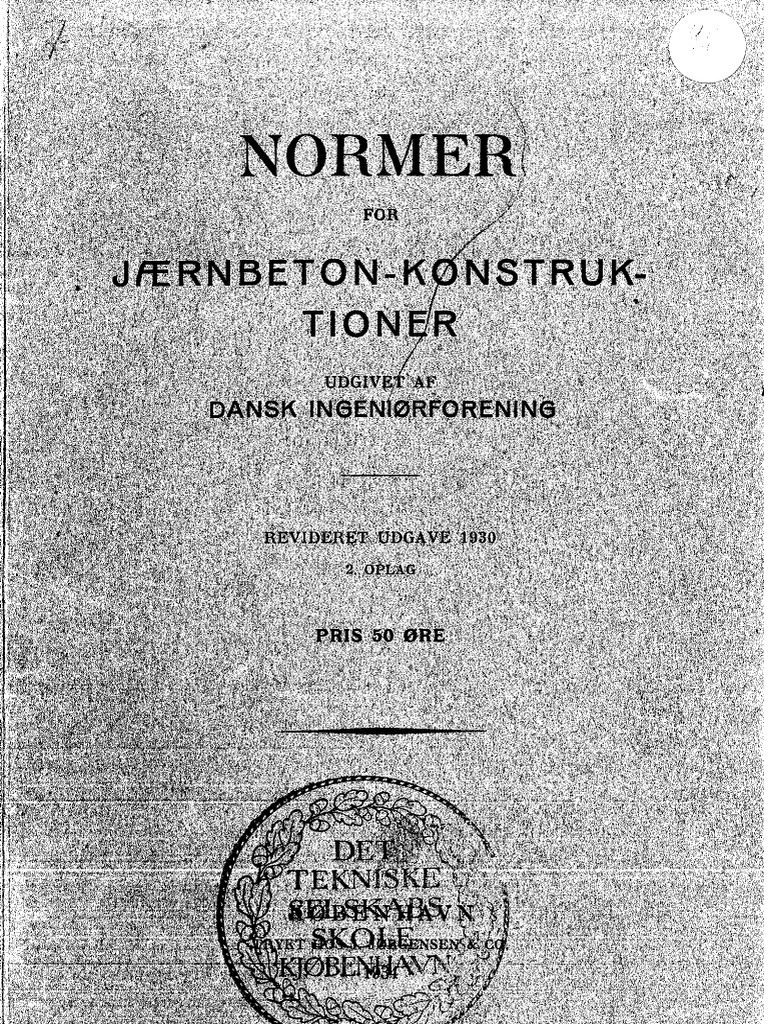13 - 1930 Normer For Jærnbeton-Konstruktioner | PDF
