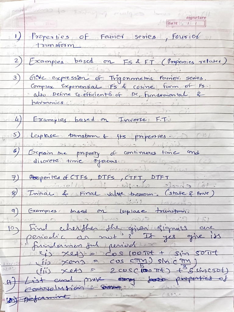 Signal - System - IMPortant Concepts and Questions | PDF