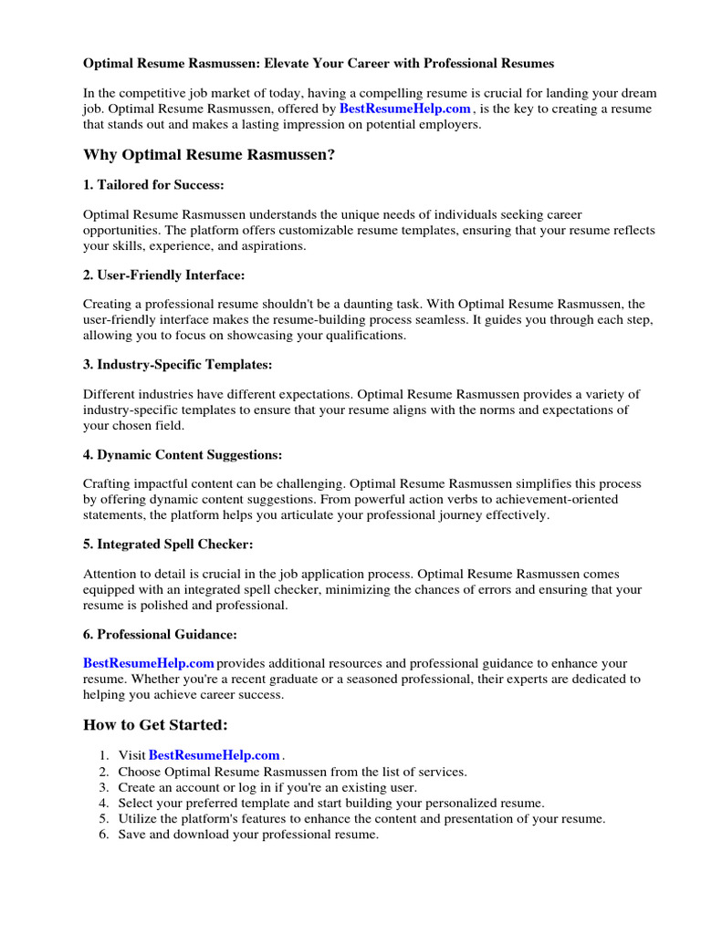 Optimal Resume Rasmussen | PDF | Résumé | Usability
