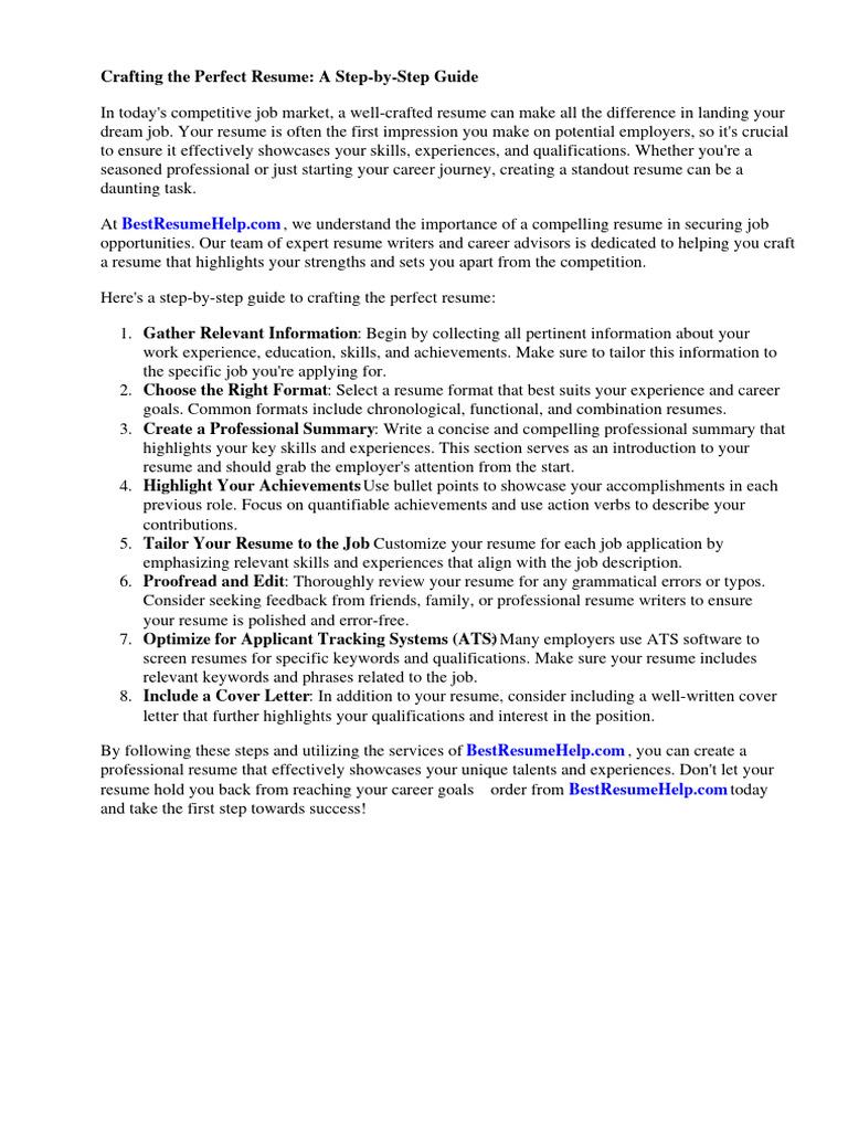 Step-by-Step Resume Crafting Guide | PDF | Résumé