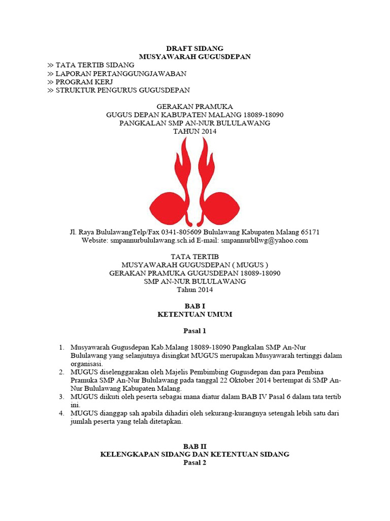 Draft Sidang Musyawarah Gugus | PDF
