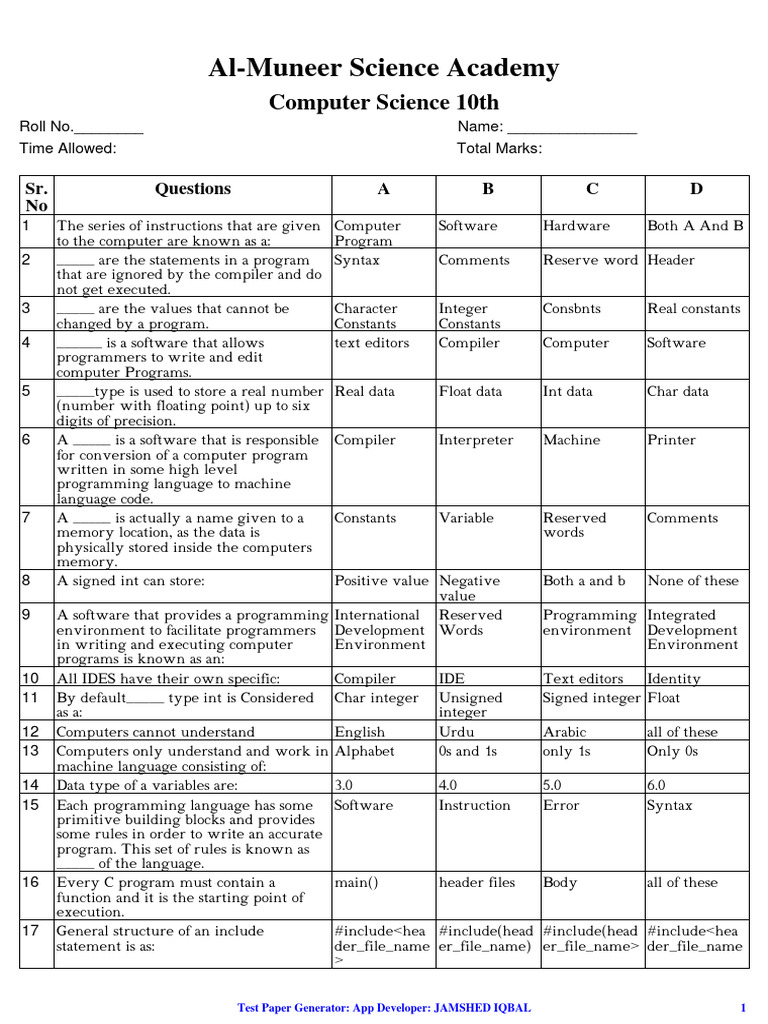 Computer Science Full Book Short Q+MCQs | PDF | Computer Program ... Computer Science Full Book Short Q+MCQs | PDF | Computer Program ...