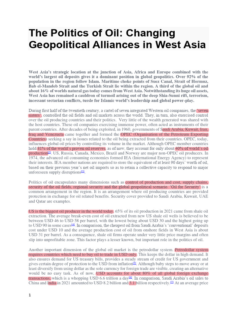 The Politics of Oil | PDF | Petroleum | Lebanon
