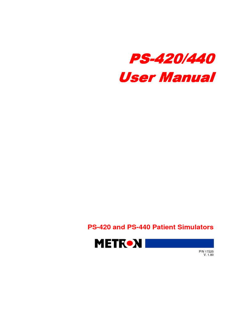 Manuale METRON PS440 | PDF | Heart | Cardiovascular System