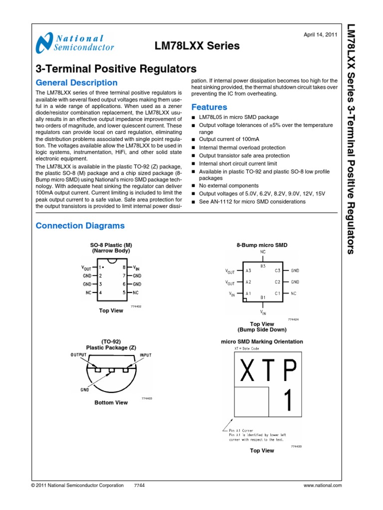 LM78L05 | PDF | Electrical Components | Computer Engineering