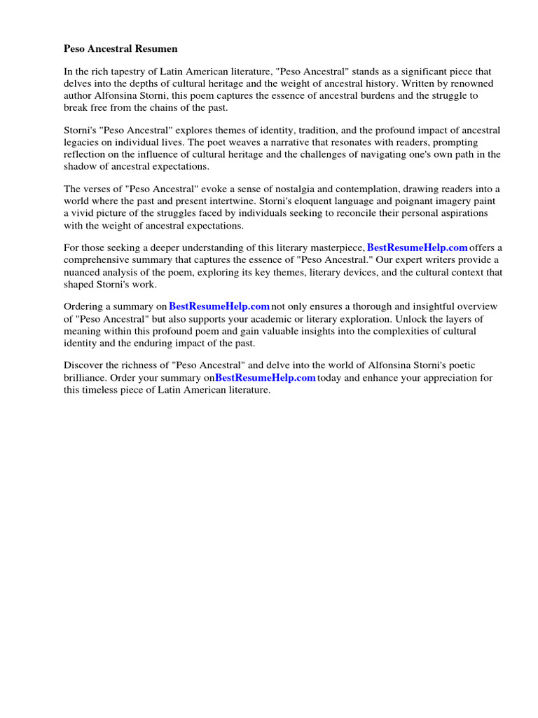 Peso Ancestral Resumen | PDF | Poetry | Lizard