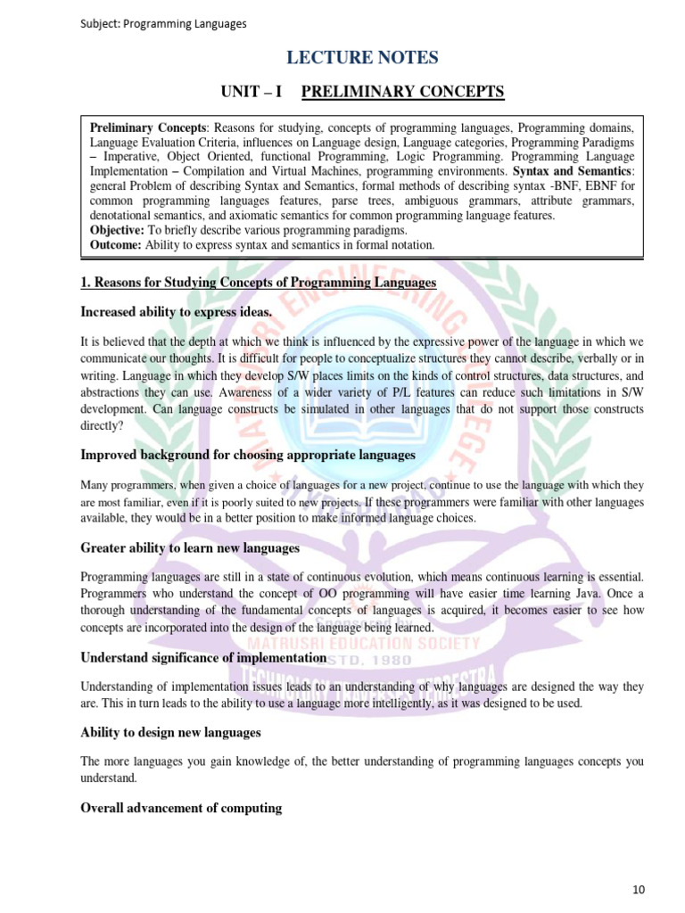 PPL Unit-1 | PDF | Computer Program | Programming PPL Unit-1 | PDF | Computer Program | Programming