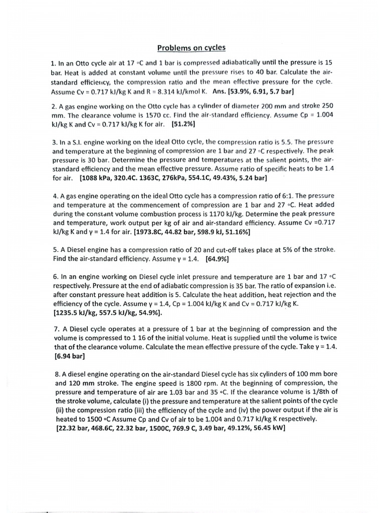 otto cycle problem | PDF