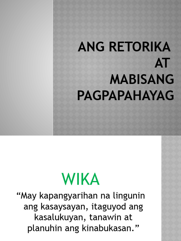 Lesson 2ang Retorika | PDF