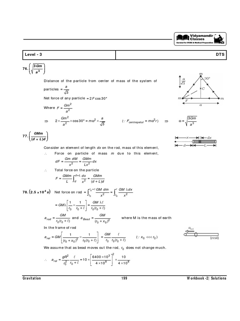 Gravitation - Level 3 - Solutions | PDF | Force | Orbit