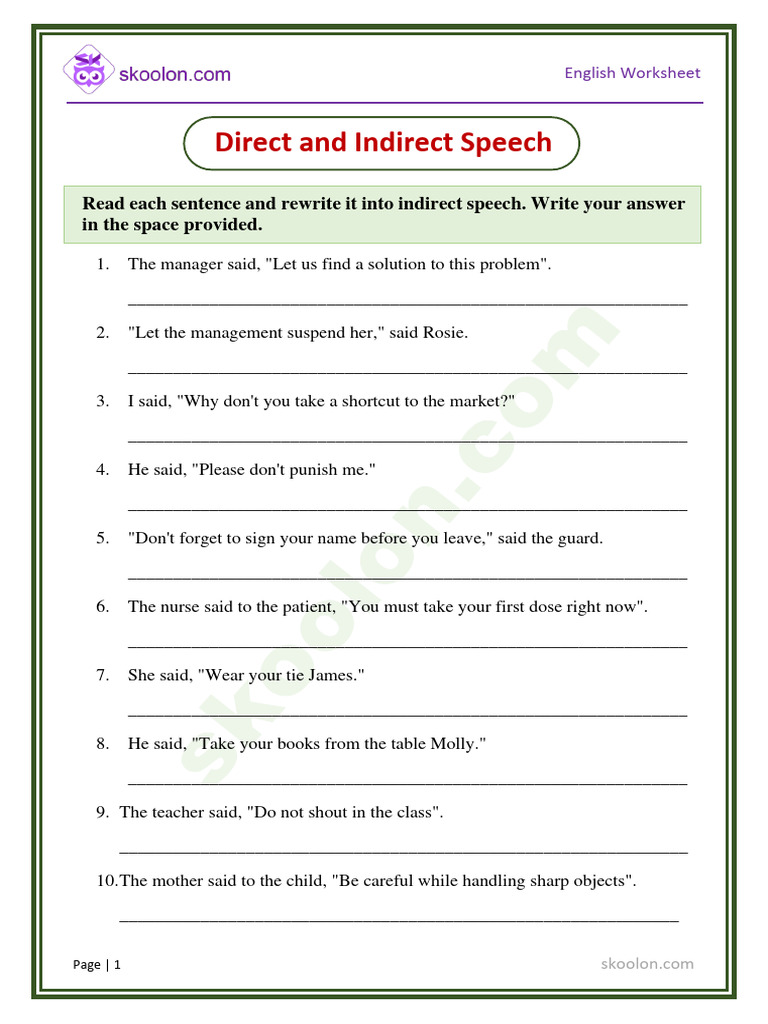 G5 English Direct and Indirect Speech 672 | PDF G5 English Direct and Indirect Speech 672 | PDF