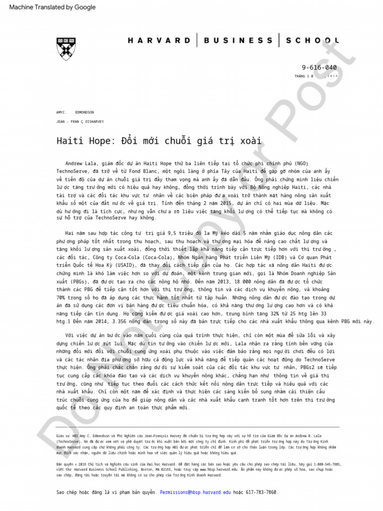 Case 01 Haiti Hope Innovating The Mango Value Change Dich | PDF Case 01 Haiti Hope Innovating The Mango Value Change Dich | PDF