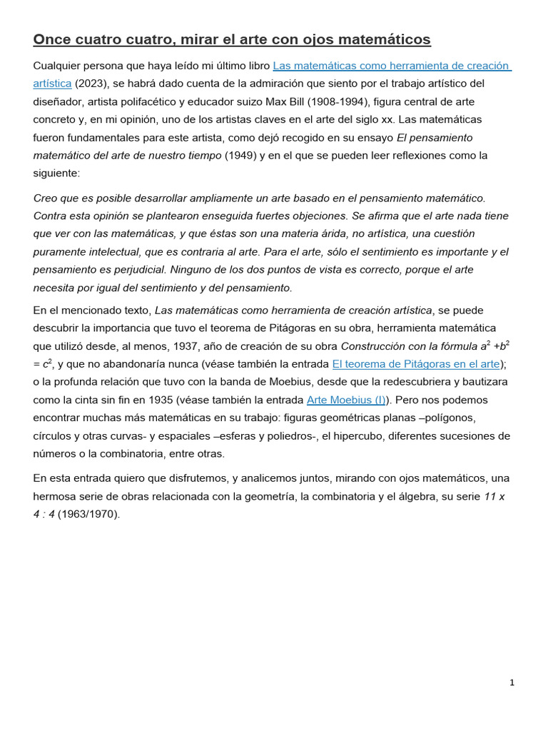 Las Matematicas en El Arte | PDF | Conjunto (Matemáticas) | Color