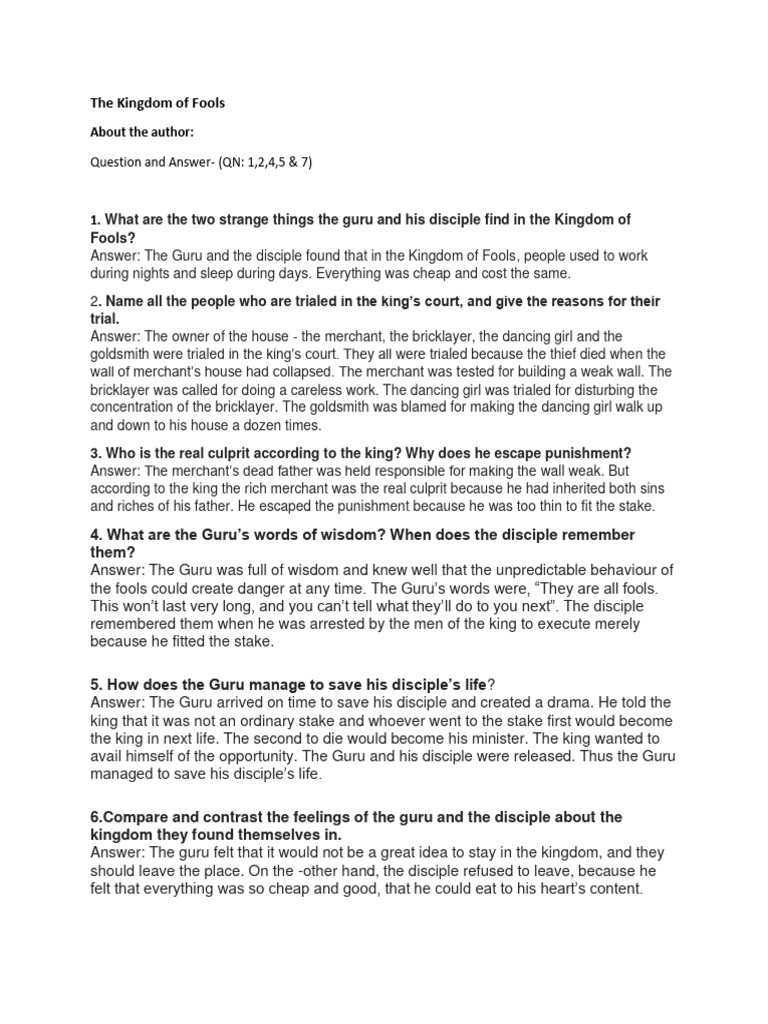 Notes - The Kingdom of Fools | PDF | Religion & Spirituality