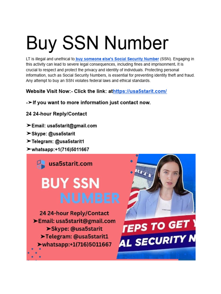 Buy SSN Number | PDF | Social Security Number | Identity Theft
