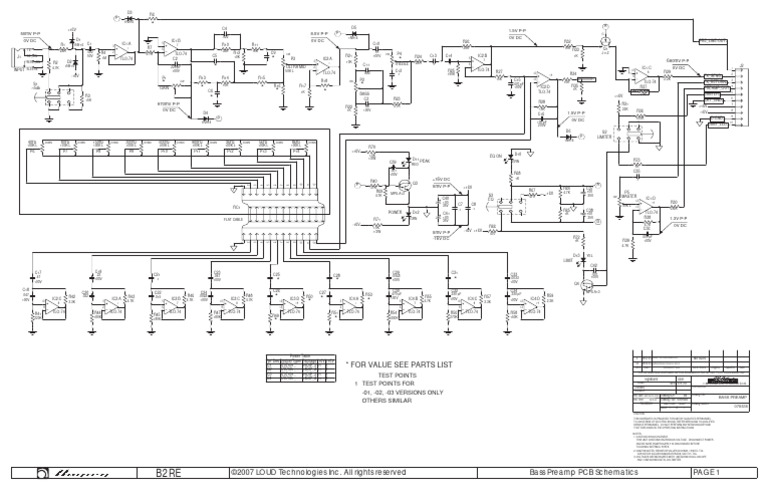 Ampeg B2RE Bass Preamp Schematic | PDF