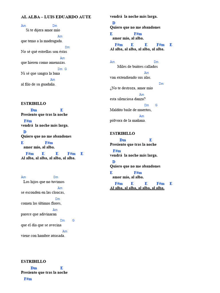 Al Alba-Luis Eduardo Aute (A-) | PDF