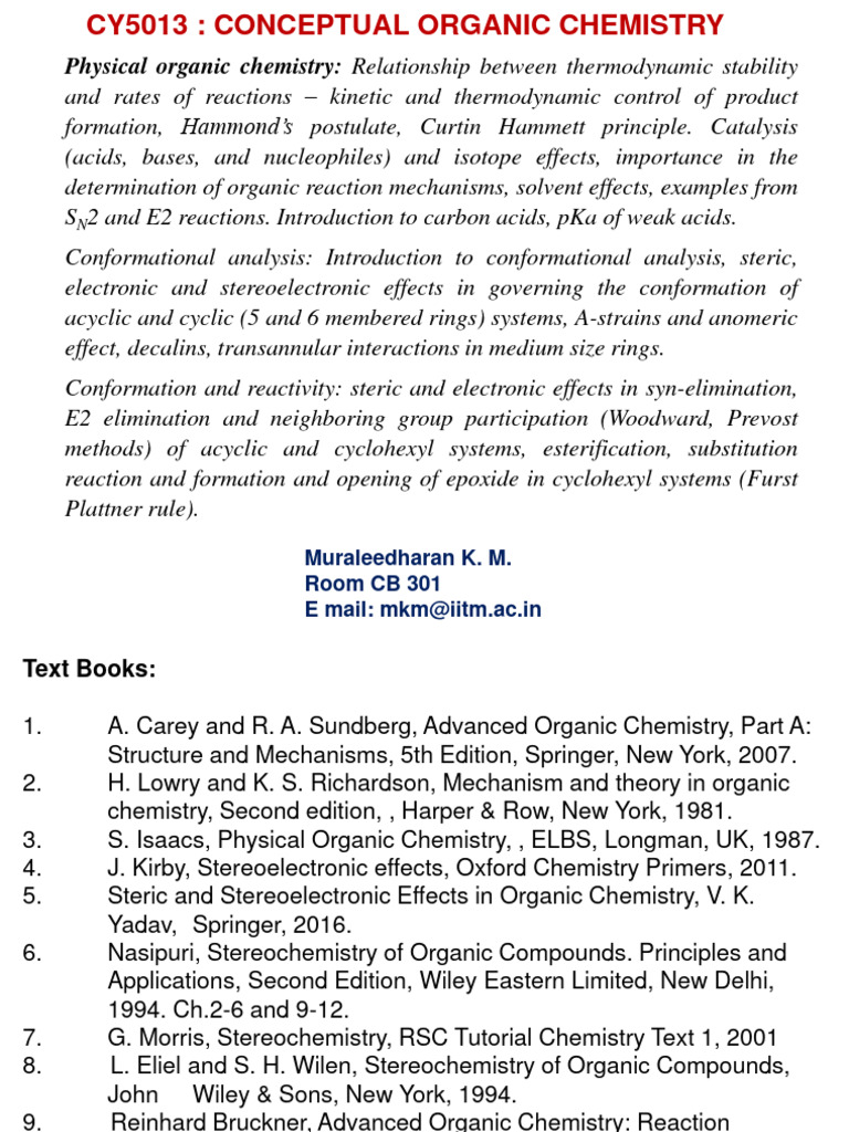 lecture 1-4 Cy5013 2023 | PDF | Chemical Reactions | Conformational ...