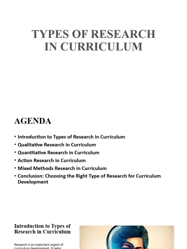 Types of Curriculum Research Methods | PDF | Quantitative Research ...