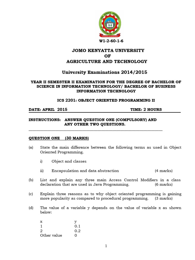 Ics 2201 Object Oriented Programming Ii | Download Free PDF | Body Mass Index | Constructor ...