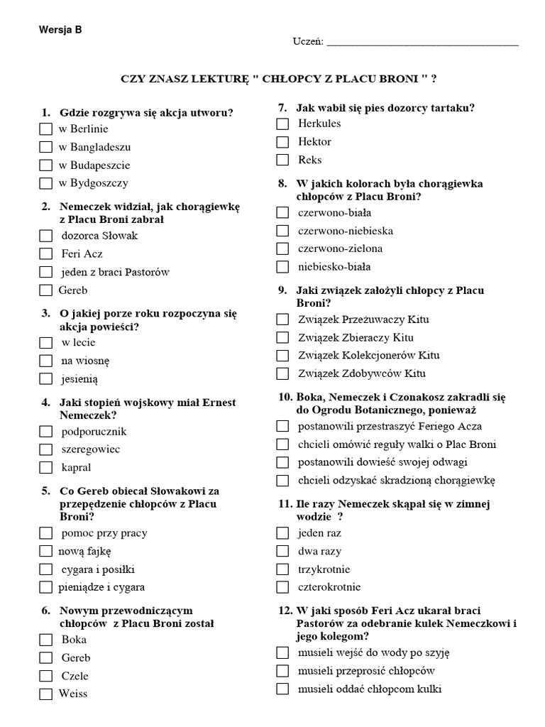 Chlopcy Z Placu Broni B | PDF