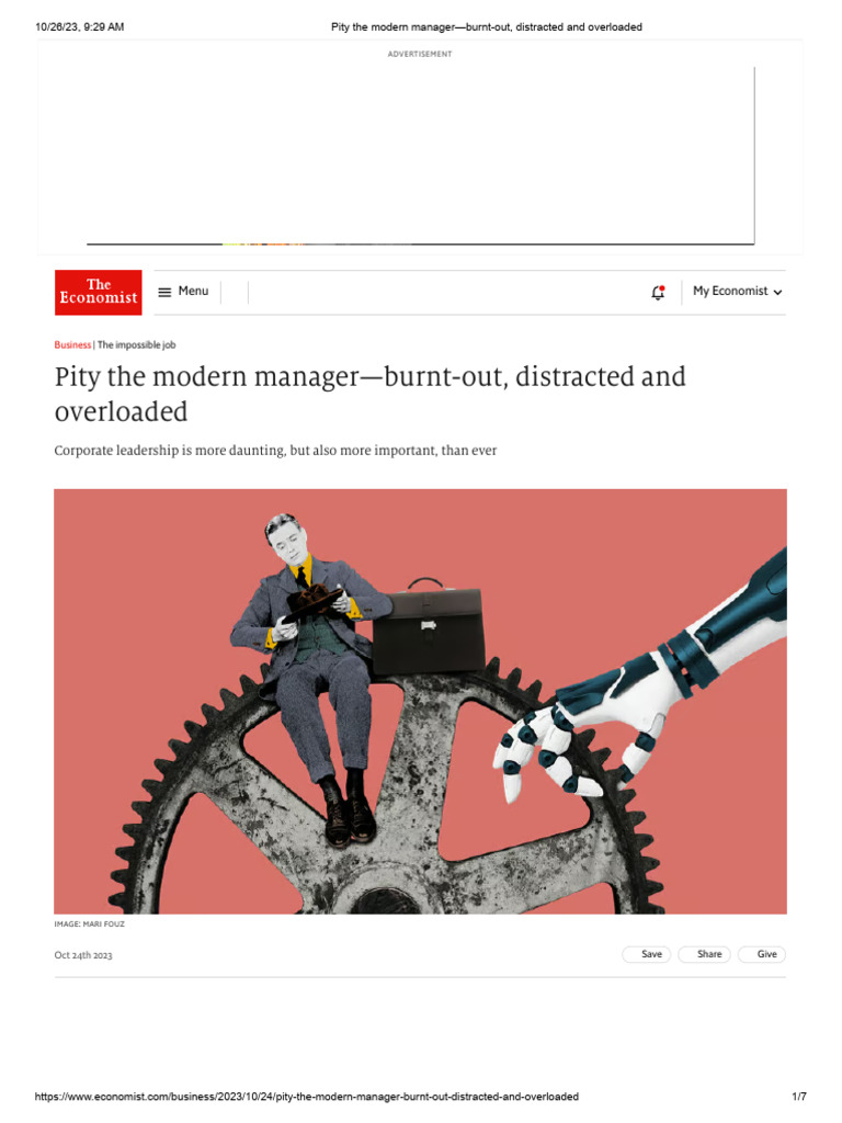 Pity The Modern Manager-Burnt-Out, Distracted and Overloaded | Download ...