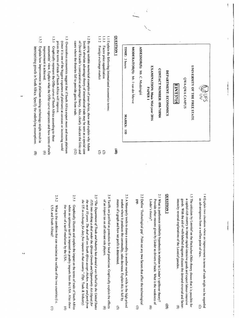 EINT3715 2016 Exam | PDF