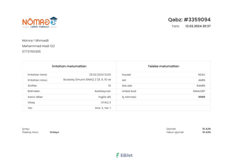 Tarix:: Onlayn 10 AZN 10 AZN | PDF