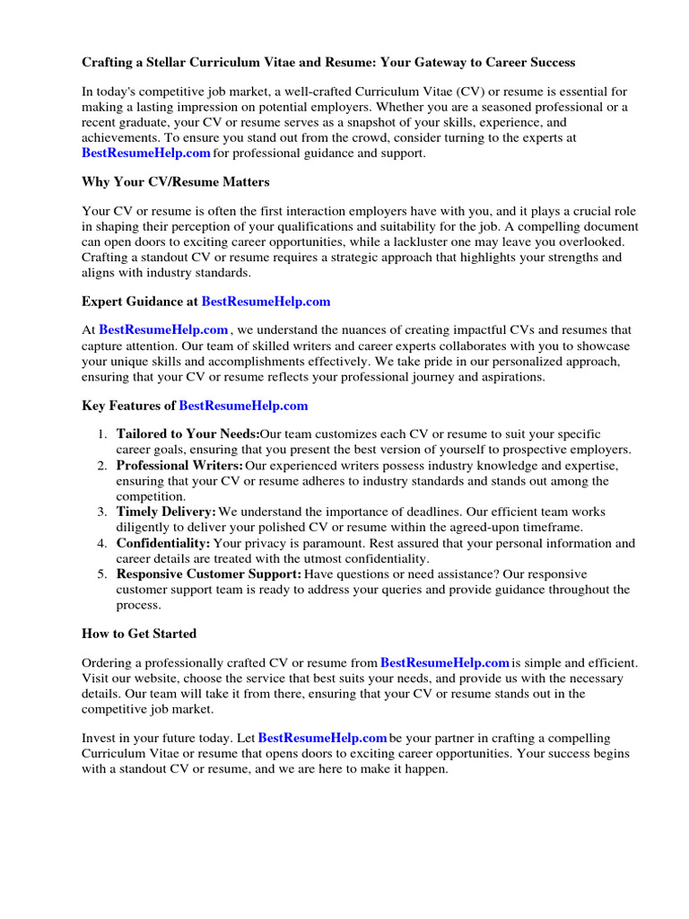 Curriculum Vitae and Resume | PDF | Résumé