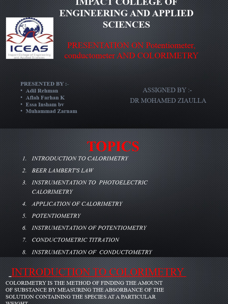 Chem Presentation Final2 | PDF | Absorbance | Electrical Resistance And Conductance