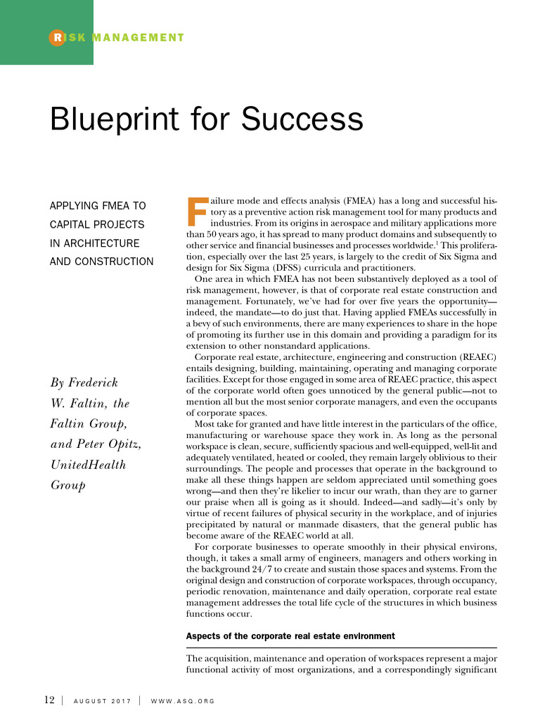 blueprint-for-success | PDF | Risk | Risk Management