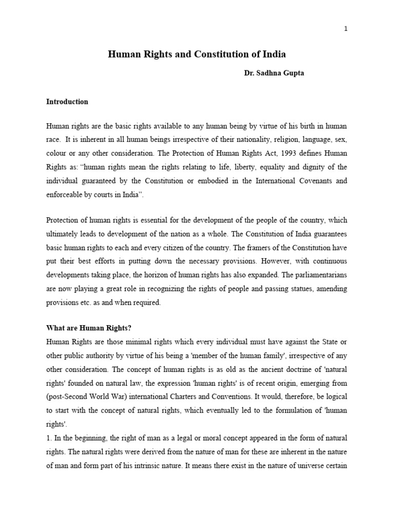 Indian Constitution & Human Rights | PDF | Human Rights | Justice