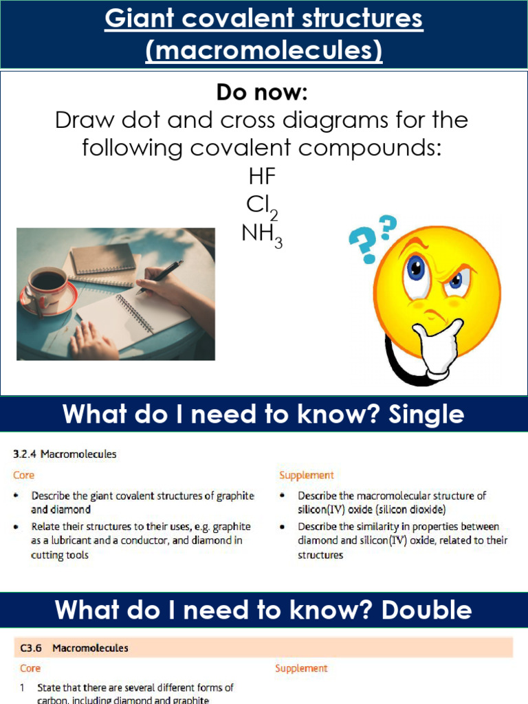 Giant Covalent Structures (Macromolecules) | PDF | Carbon | Covalent Bond