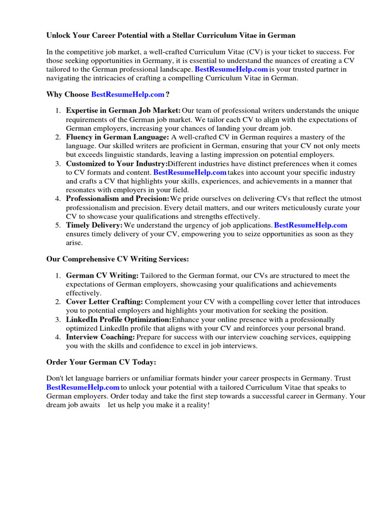 Crafting a German CV for Success | PDF | Résumé