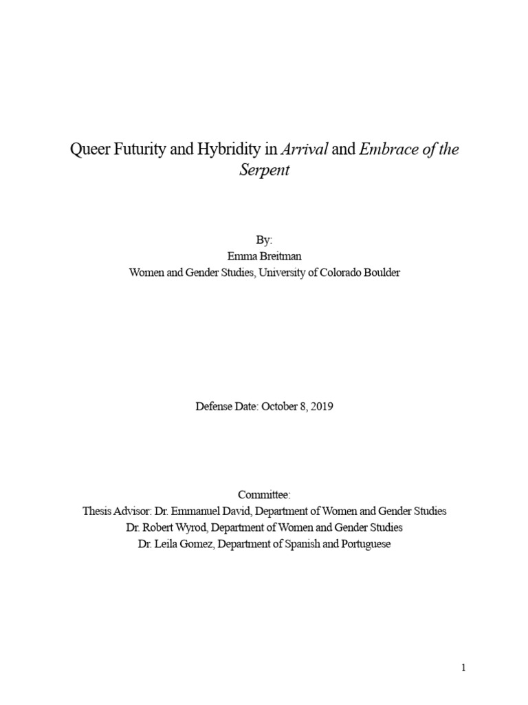 Queer Futurity in Arrival and Embrace | PDF | Queer Theory | LGBTQIA+ ...