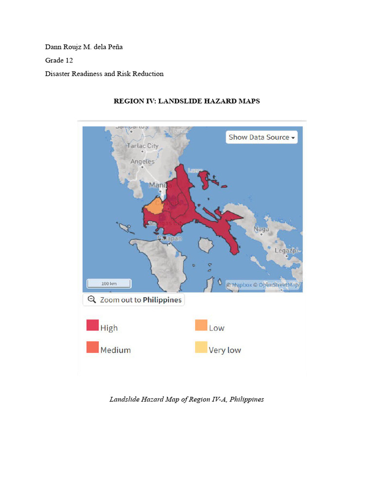 Region IV Landslide Hazard Map | PDF