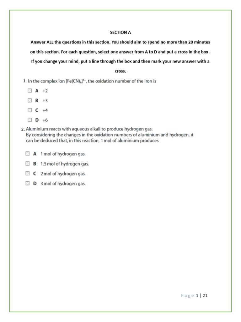 Class Test 2 | Download Free PDF | Copper | Silver