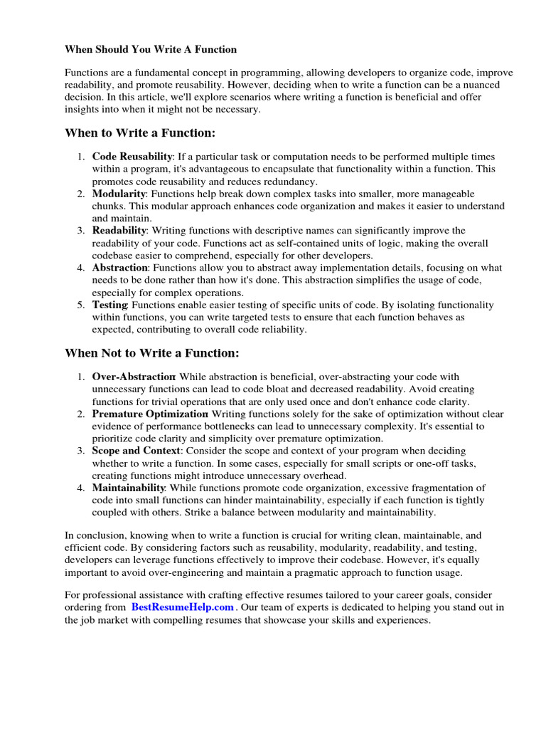 When Should You Write A Functional Skills Rsum | PDF | Résumé | Program ...